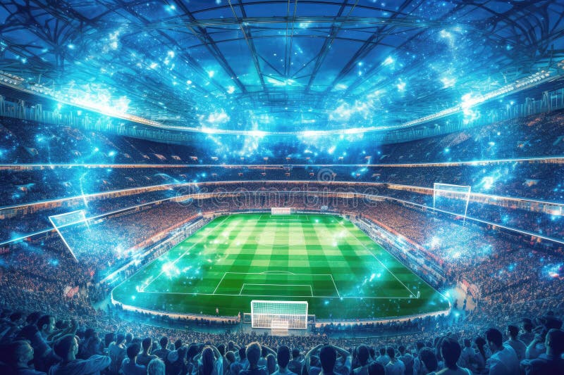 5G Technologies in a Football Stadium Stock Illustration - Illustration ...