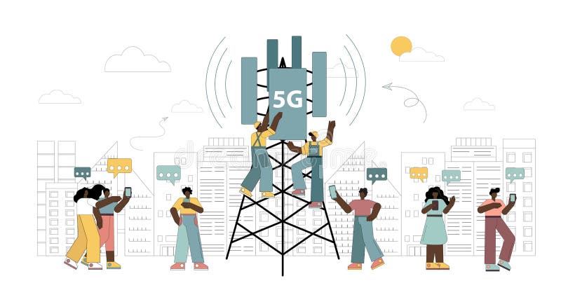 5g Technologies. New Generation Mobile Networks Stock Vector ...