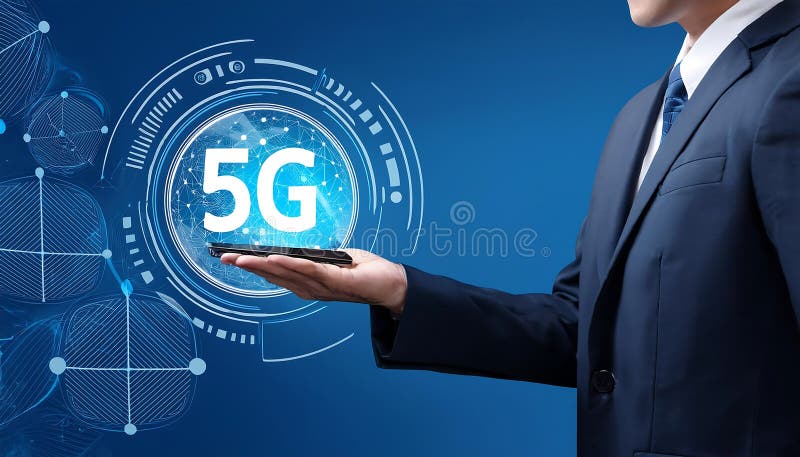 5G Technology a Business Professional Using a Smartphone in a ...