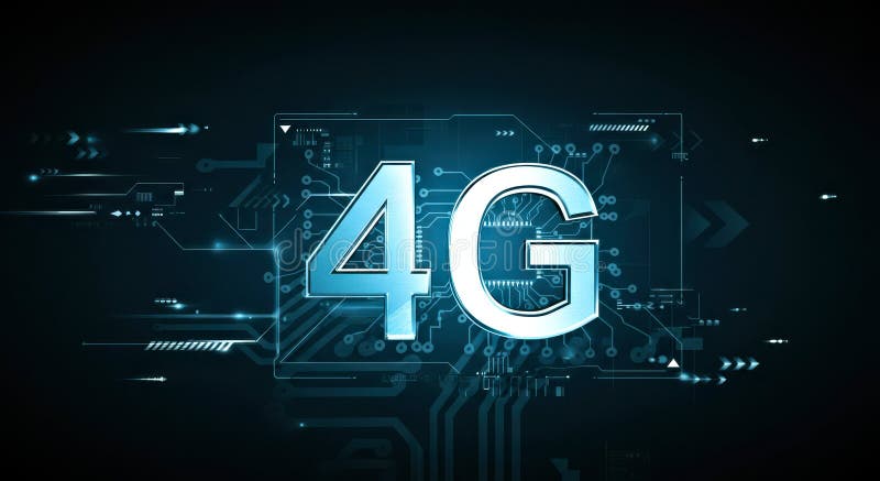 4G Technology Concept with Futuristic Digital Circuit Design Stock ...