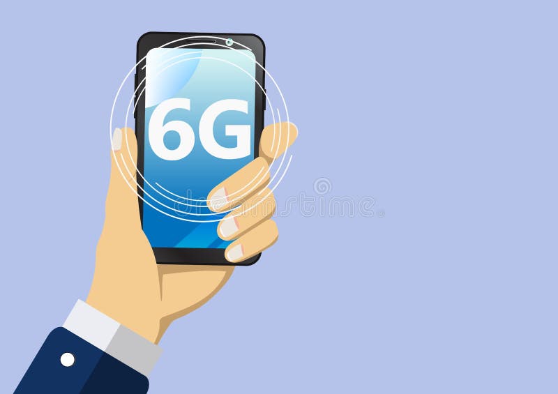 6G Technology Concept, Smartphone with the Letters 6G, 3D Type Text ...