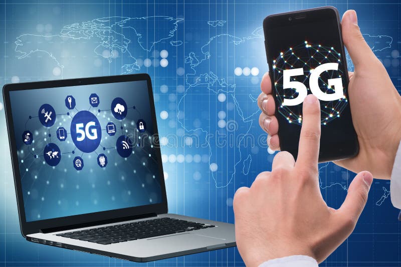 5G Mobile Technology Concept - High Internet Speed Stock Image - Image ...