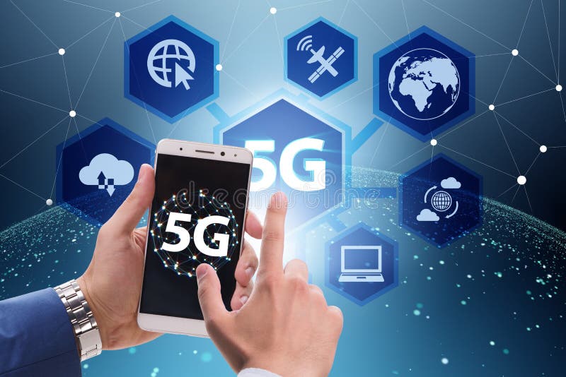 5G Mobile Technology Concept - High Internet Speed Stock Photo - Image ...