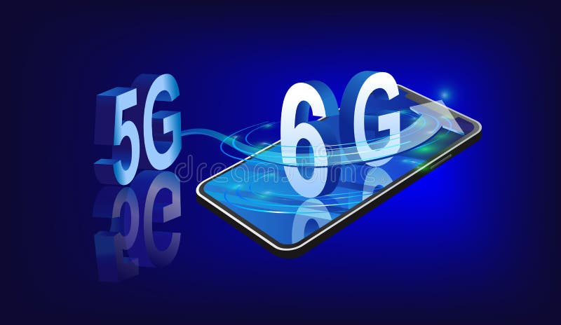 6G Technology Concept, Smartphone with the Letters 6G, 3D Type Text ...