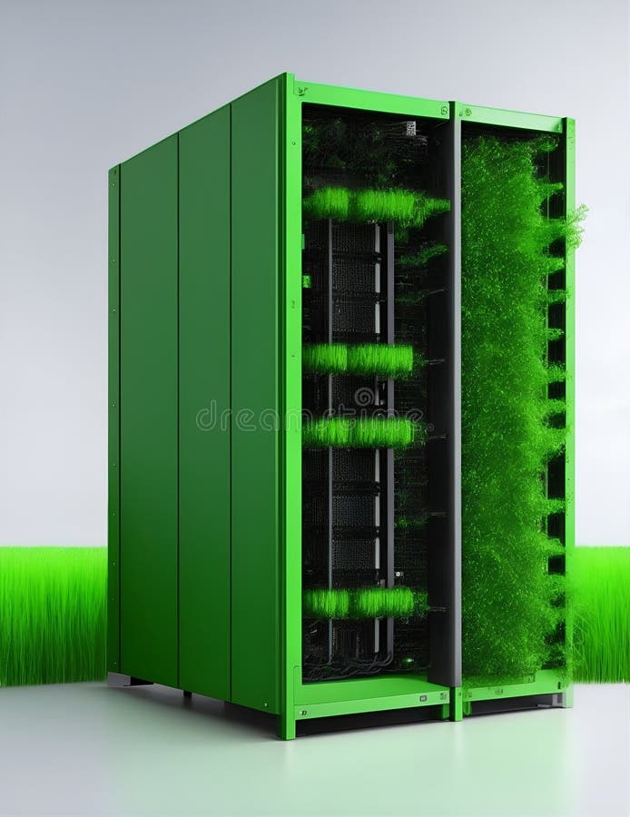 5G Technology Environmentally Friendly Network Server Rack Illustration Stock Illustration ...
