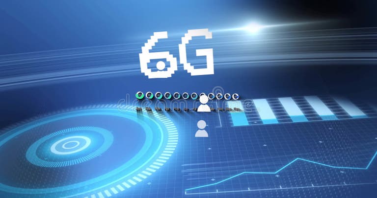 6G Technology Image Over Digital Interface with Graphs and Data ...