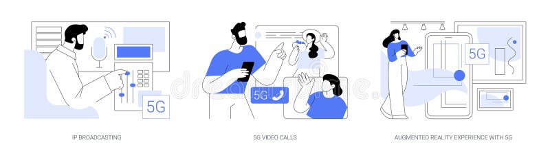 5G Technology Isolated Cartoon Vector Illustrations Se Stock Vector ...