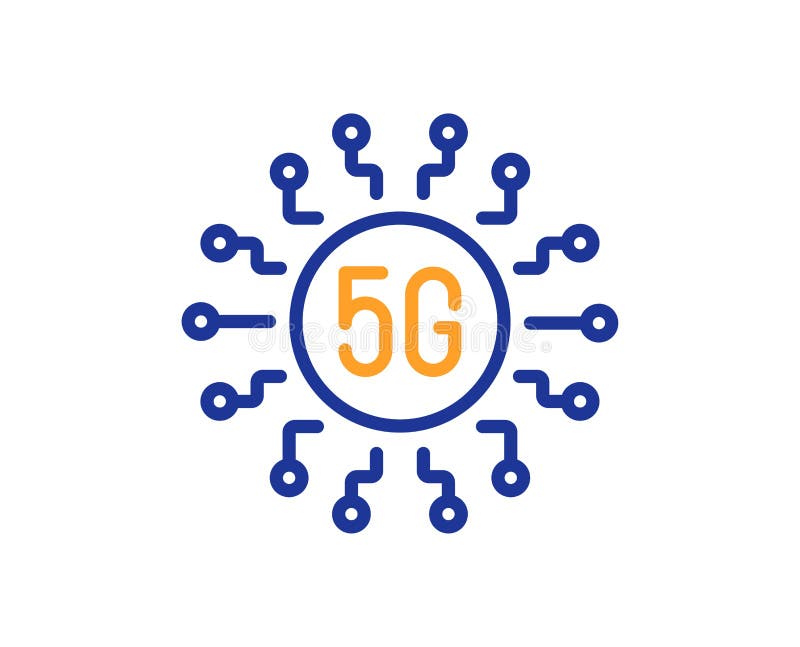 5g Technology Line Icon. Wifi Wireless Network Sign. Vector Stock ...