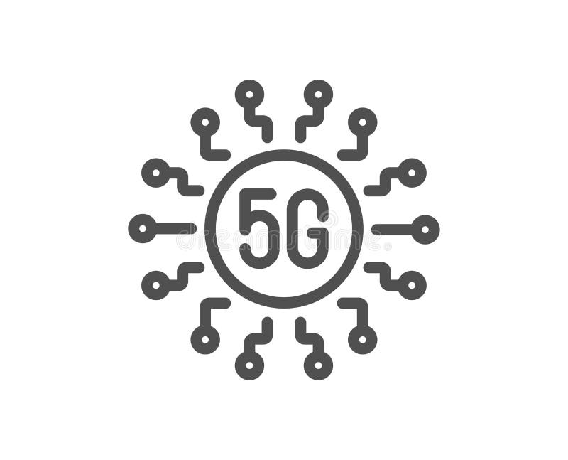 5g Technology Line Icon. Wifi Wireless Network Sign. Vector Stock ...