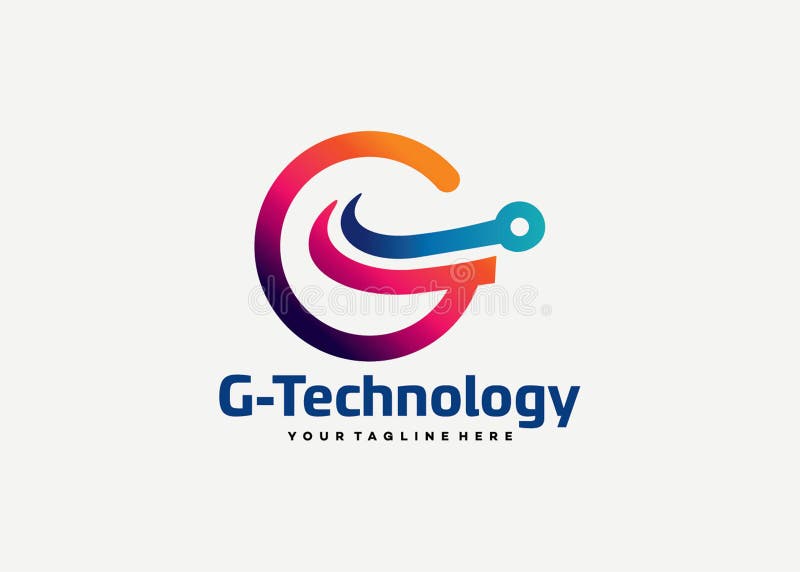 G Technology Logo Design Template Stock Vector - Illustration of line ...