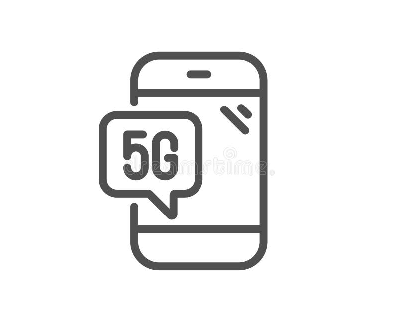 5g Technology Phone Line Icon. Wifi Wireless Network Sign. Vector Stock ...