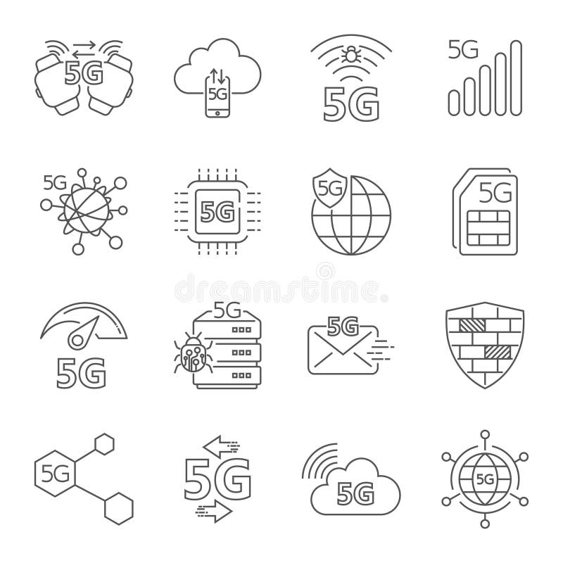 Simple Line Icon about 5G, Internet of ThingsIOT Technology. Include ...