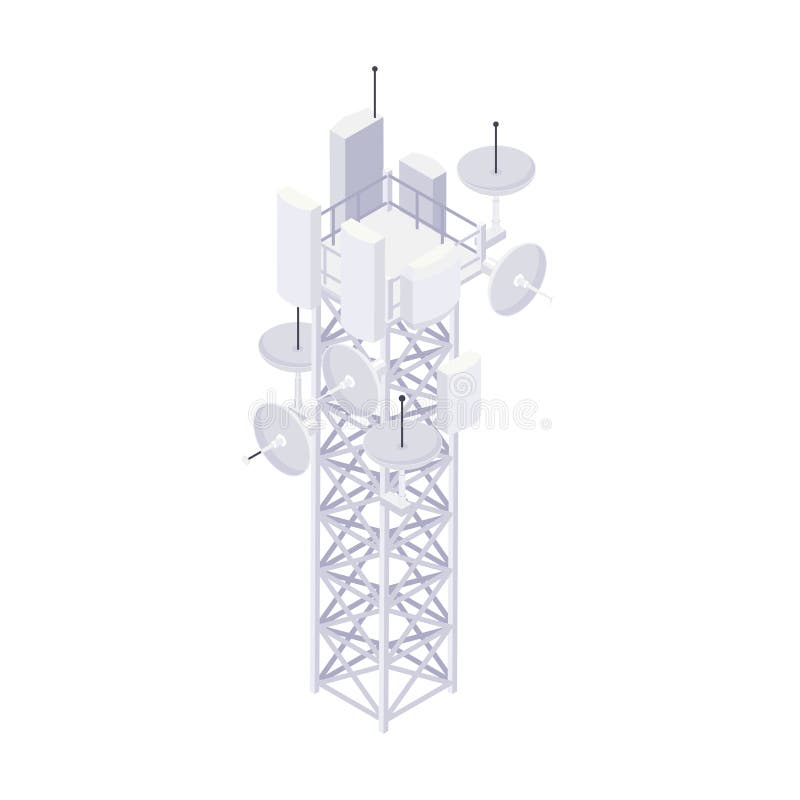 5G Telecommunication Tower stock vector. Illustration of connection ...