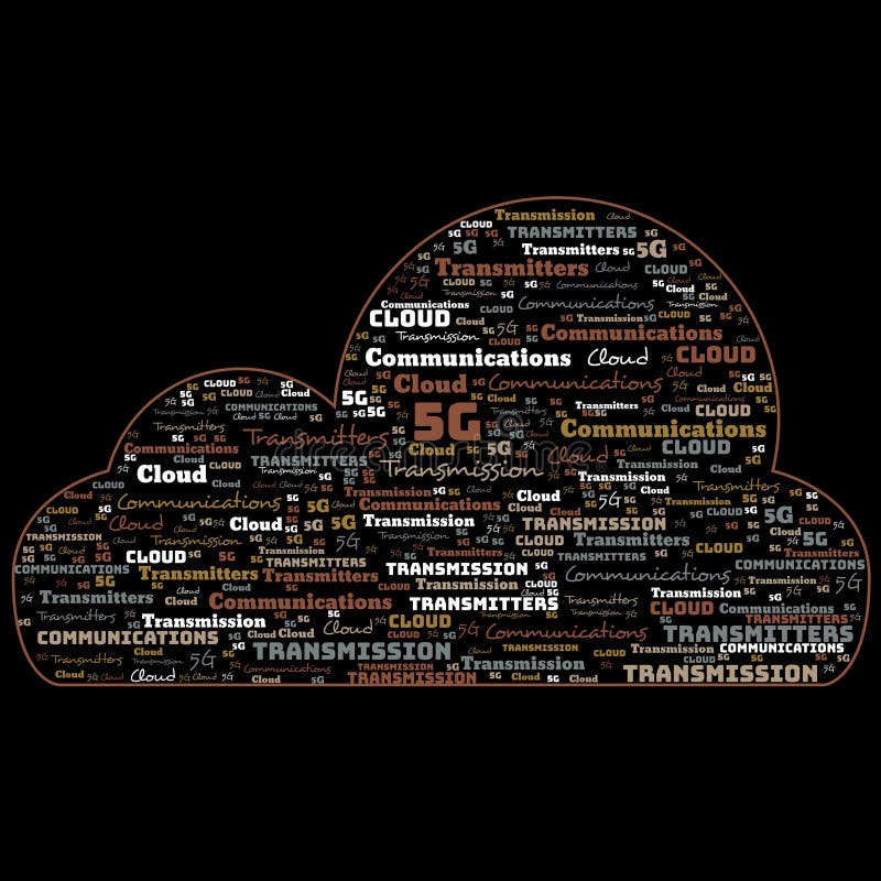 5G Telecommunications Network Words Abstract Background Illustration ...
