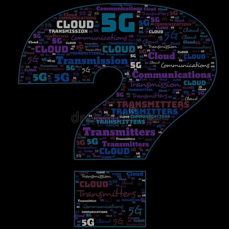 5G Telecommunications Network Words Abstract Background Illustration ...