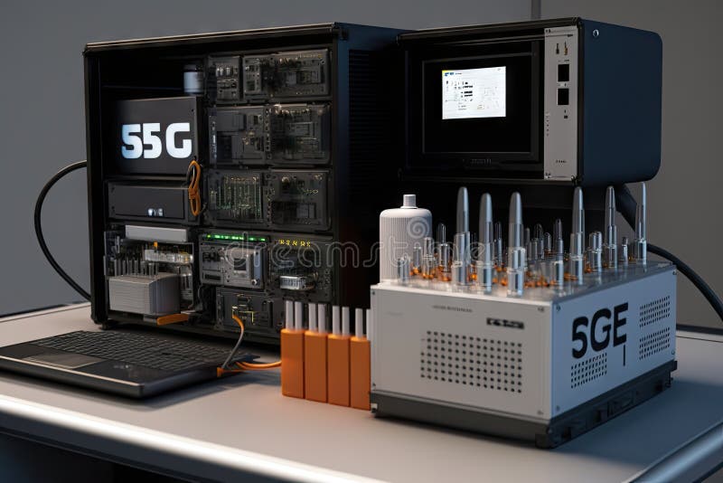5g Test Bed, with Network Equipment and Devices in Active Use Stock ...