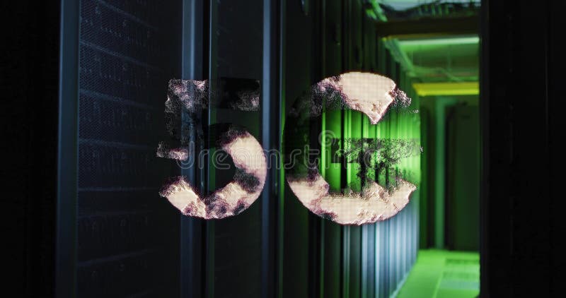 5g Text Image Over Server Racks in Data Center Stock Image - Image of ...