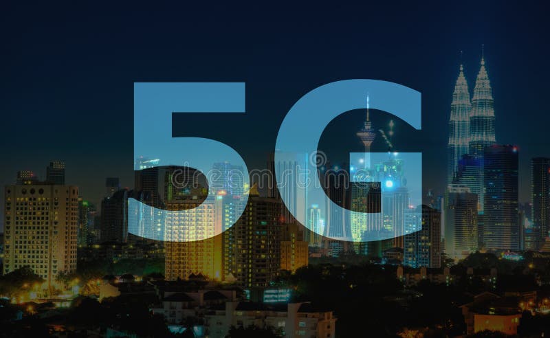 5G Text on Kuala Lumpur Malaysia Stock Image - Image of data, icon ...