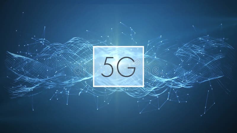 5G Text Over Digital Network Connections and Data Flow Animation Stock Video - Video of ...