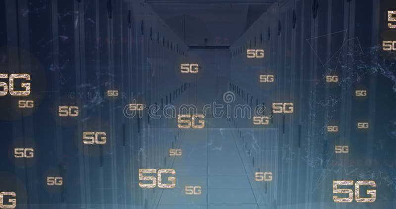 5g Text Repeated Over Computer Server Room Stock Illustration ...
