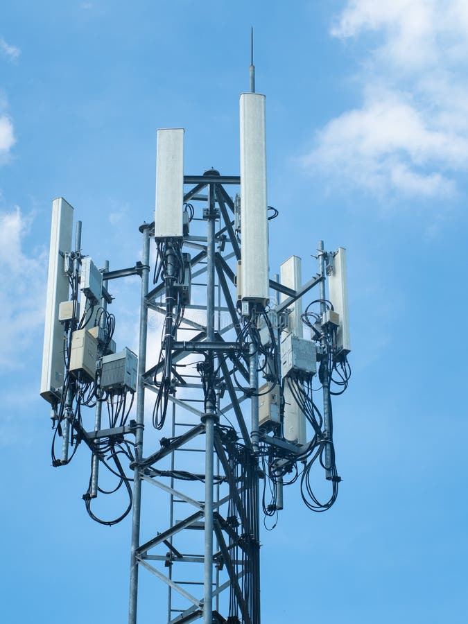 LTE, GSM, 2G, 3G, 4G, 5G Tower of Cellular Communication Stock Image ...