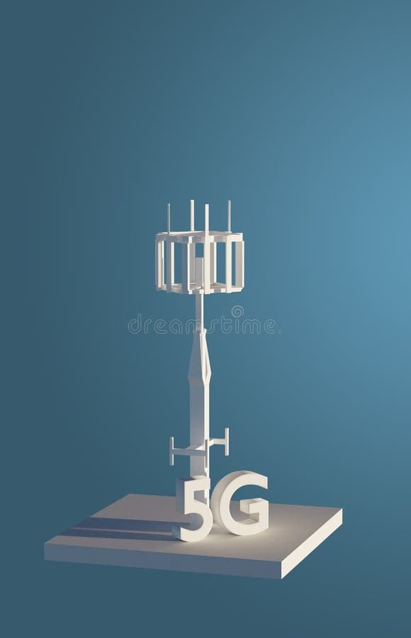 5g Tower. Wireless Communication. Internet Broadcast. 3d Render, Low ...