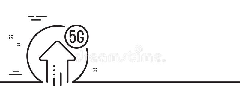 5g Upload Speed Line Icon. Wireless Technology Sign. Minimal Line ...
