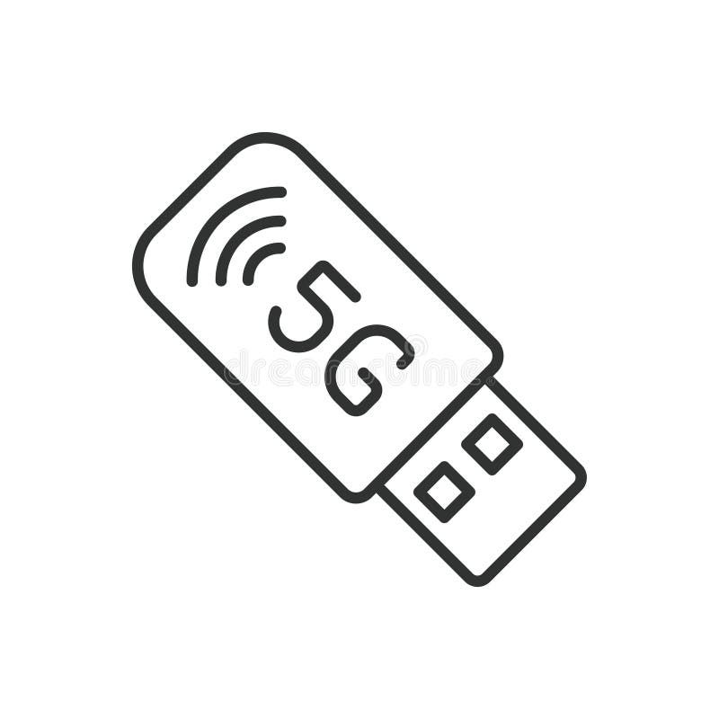 5G USB Adapter Icon Line Design. 5G, USB, Adapter, Icon, Mobile ...