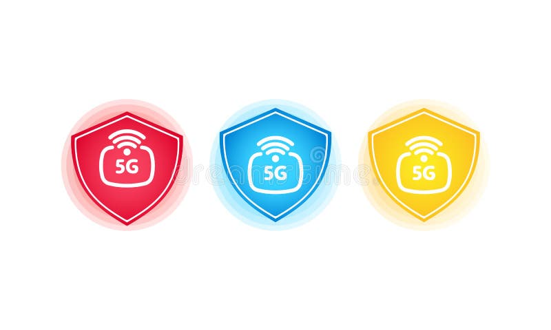 5G, 4G, 3G, Vector Icon Set. New Mobile Communication Technology and ...