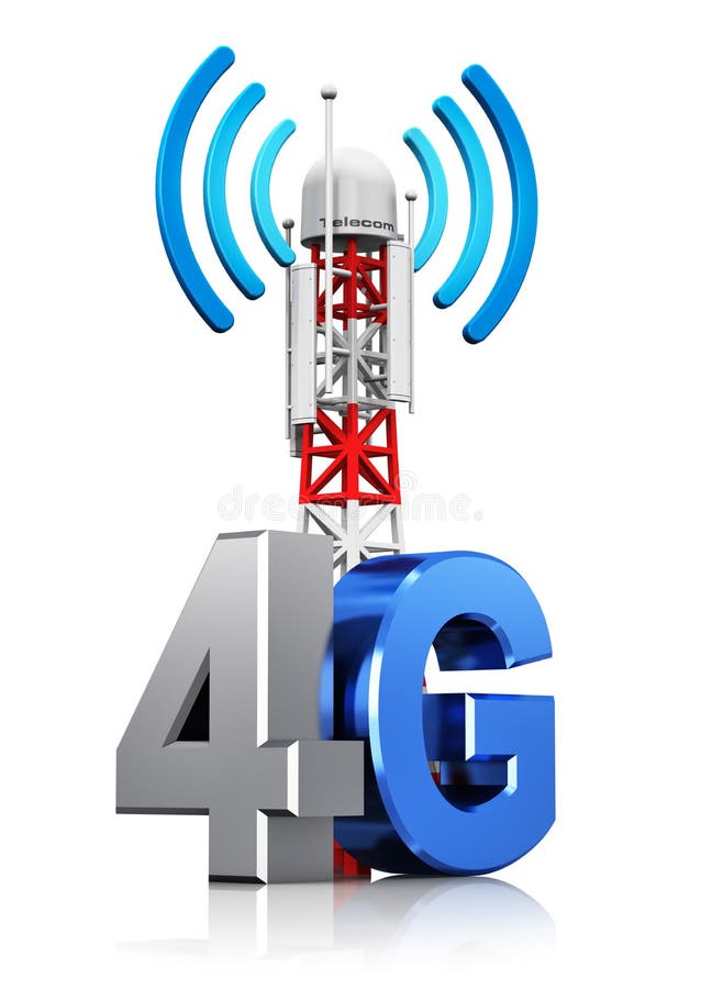 4G Wireless Communication Concept Stock Illustration - Illustration of ...