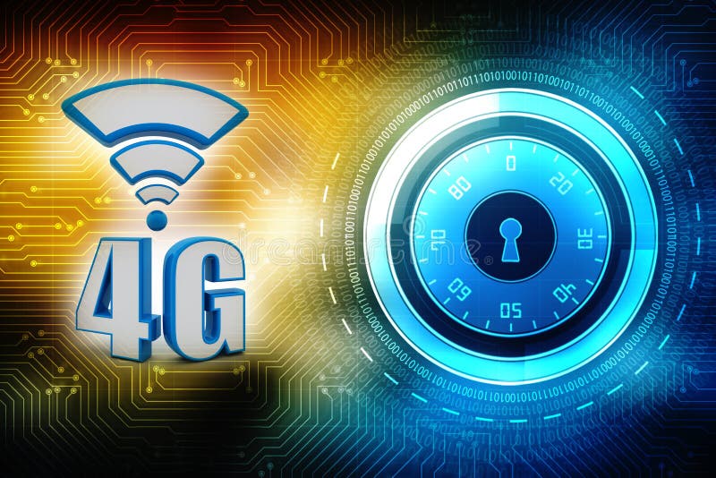 4g Wireless Internet Connection Concept. 3d Render Stock Illustration ...
