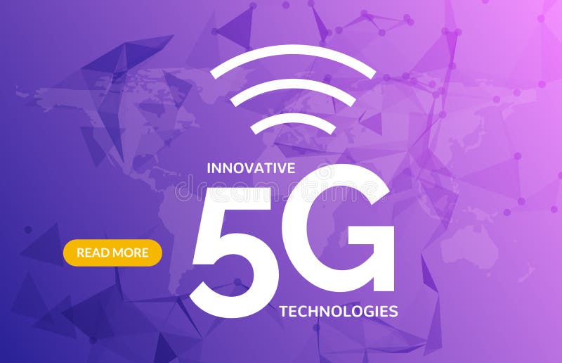 5G Wireless Internet Connection Network Background. High Speed 5g Data ...