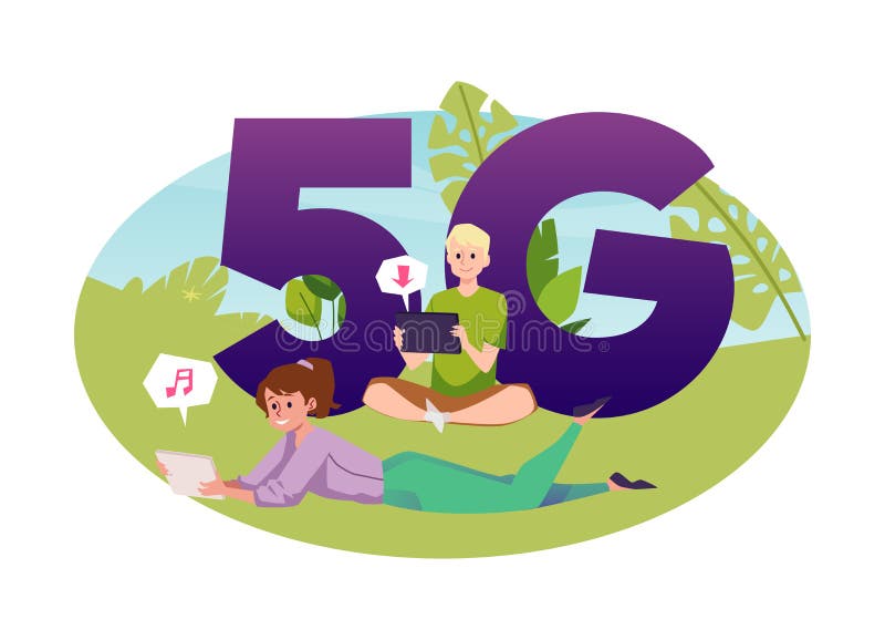 5G Wireless Internet Connection Technology Banner Vector Illustration ...