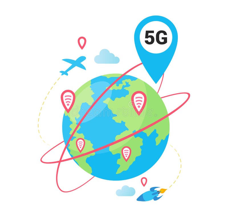 5g Wireless Network Concept Vector Illustration. Global High Speed ...