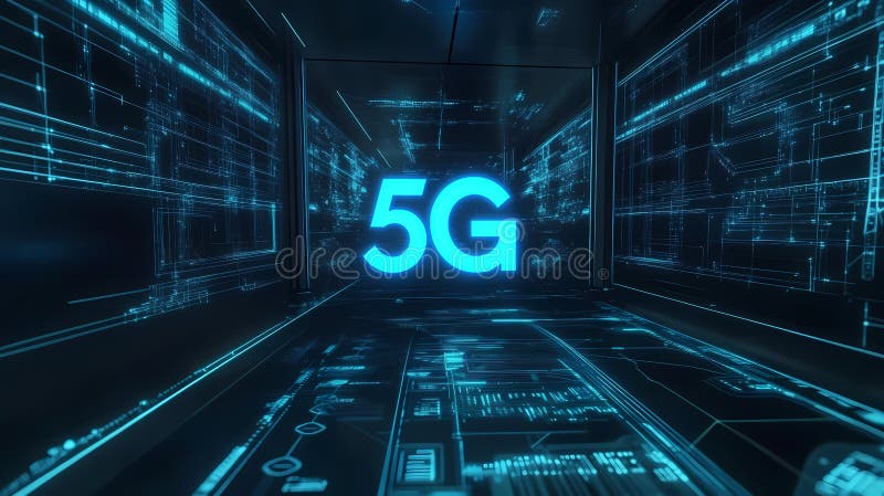 5g Wireless Network Technology Connecting Digital Cyberspace Corridor ...