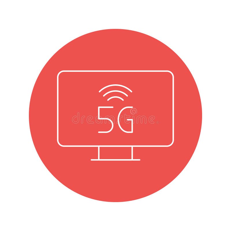 5G Wireless Smart Television Icon Stock Vector - Illustration of ...