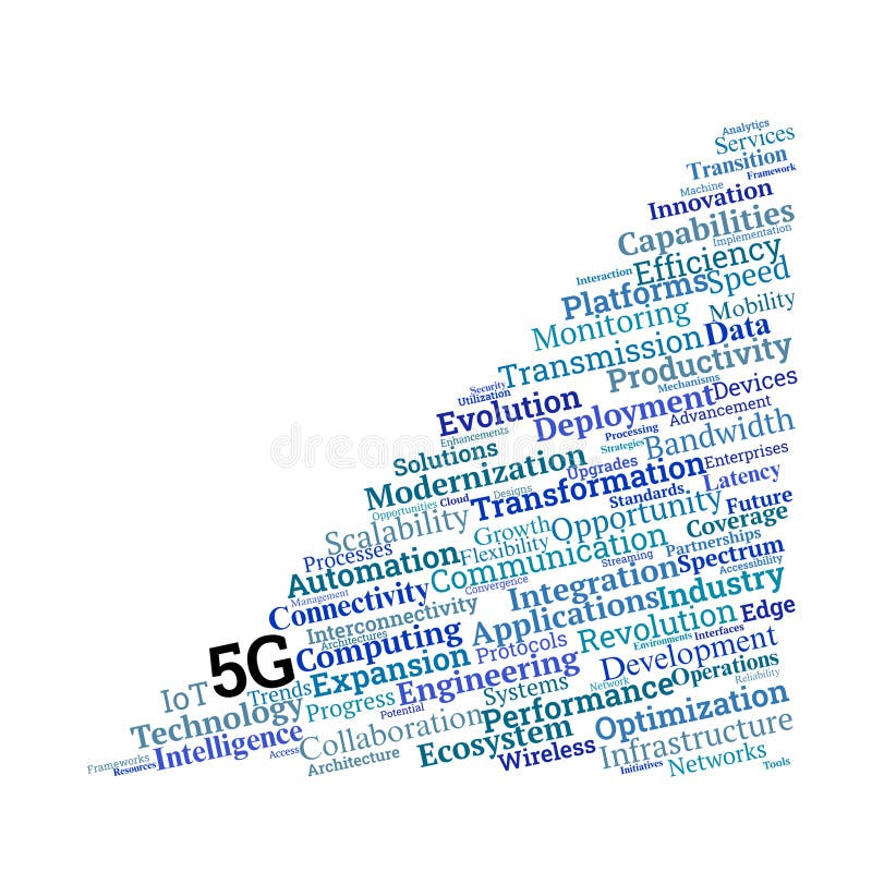 5G Word Cloud stock illustration. Illustration of innovation - 356633316