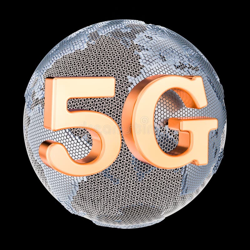 5G Worldwide, Global Communication Concept, 3D Rendering Stock ...