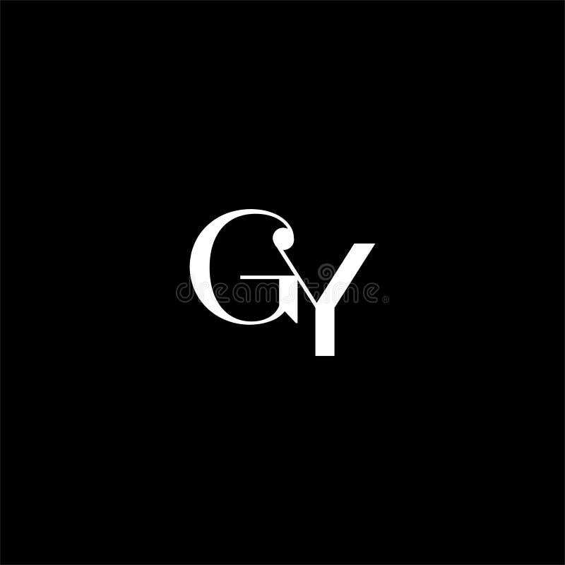 G Y Letter Logo Creative Design on Black Color Background.gy Stock ...