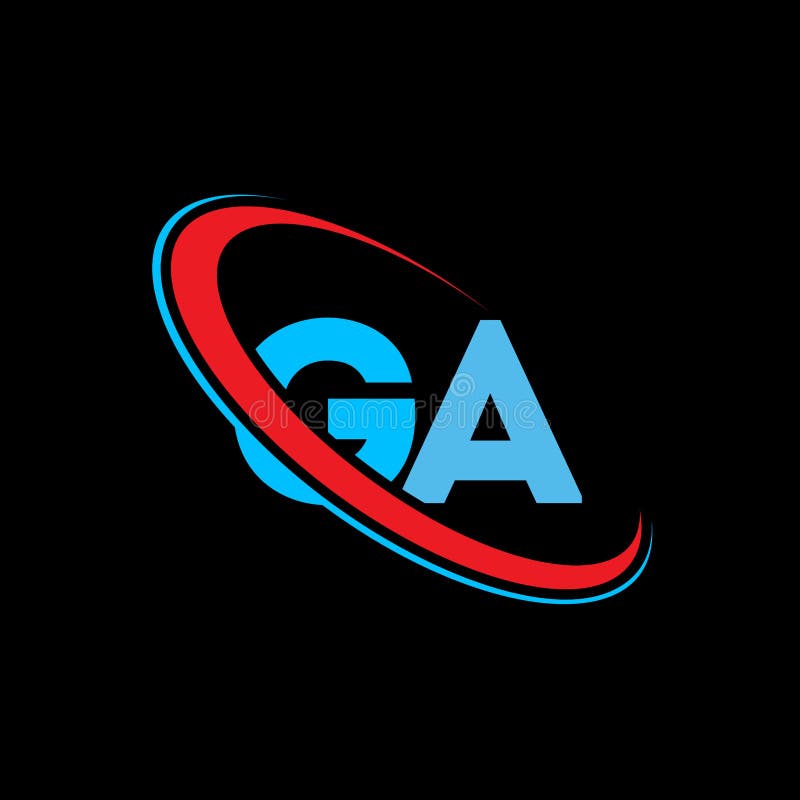GA G a Letter Logo Design. Initial Letter GA Linked Circle Upercase ...