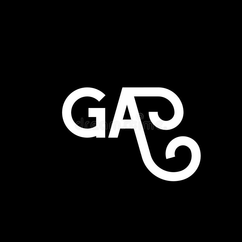 GA Letter Logo Design on Black Background. GA Creative Initials Letter ...