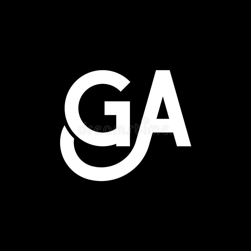 GA Letter Logo Design on Black Background. GA Creative Initials Letter ...