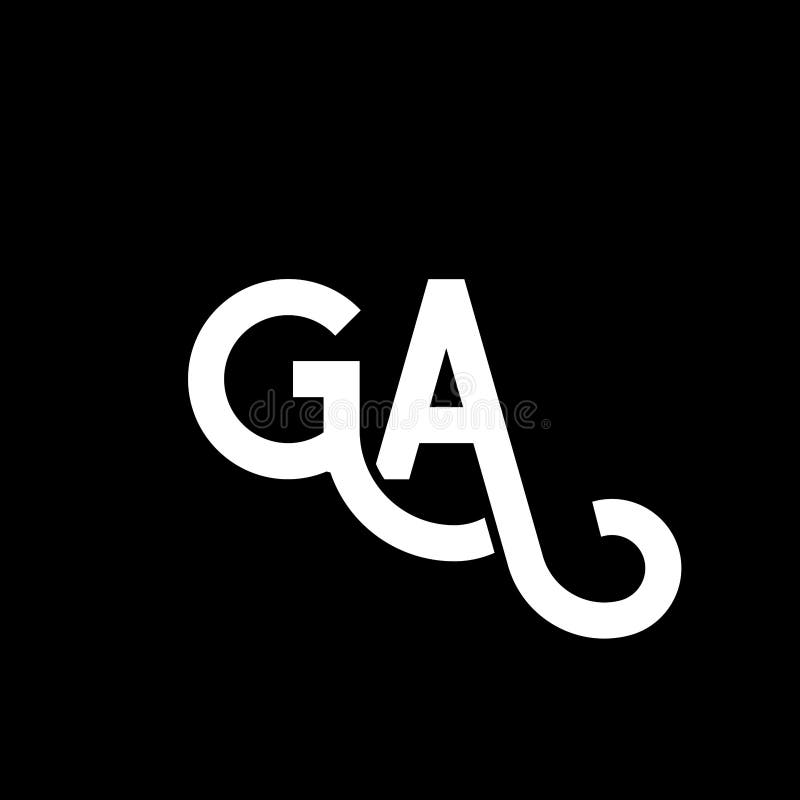 GA Letter Logo Design on Black Background. GA Creative Initials Letter ...