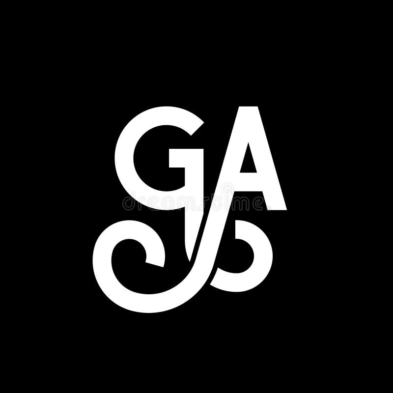 GA Letter Logo Design on Black Background. GA Creative Initials Letter ...