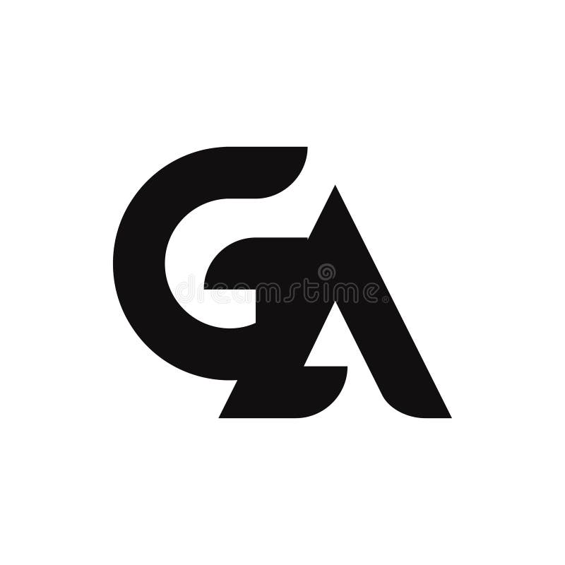 GA Letter Logo Design with Simple Style Stock Vector - Illustration of ...