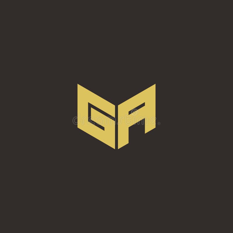 GA Logo Letter Initial Logo Designs Template with Gold and Black ...