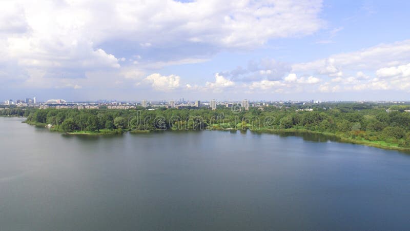 Gaasperplas, Amsterdam stock image. Image of wood, aerial - 99057759