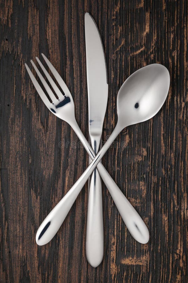 Löffel, Messer und Gabel stockfoto. Bild von stahl, küche - 34554572