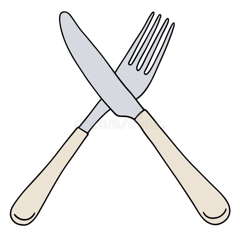 Gabel und Messer vektor abbildung. Illustration von vektor - 86411115