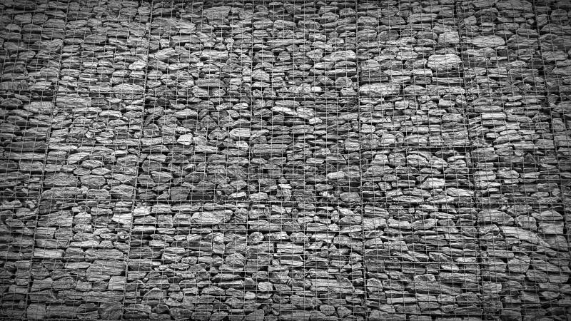 Gabion Retaining Wall with Mesh Wire Stone Baske Stock Photo - Image of ...